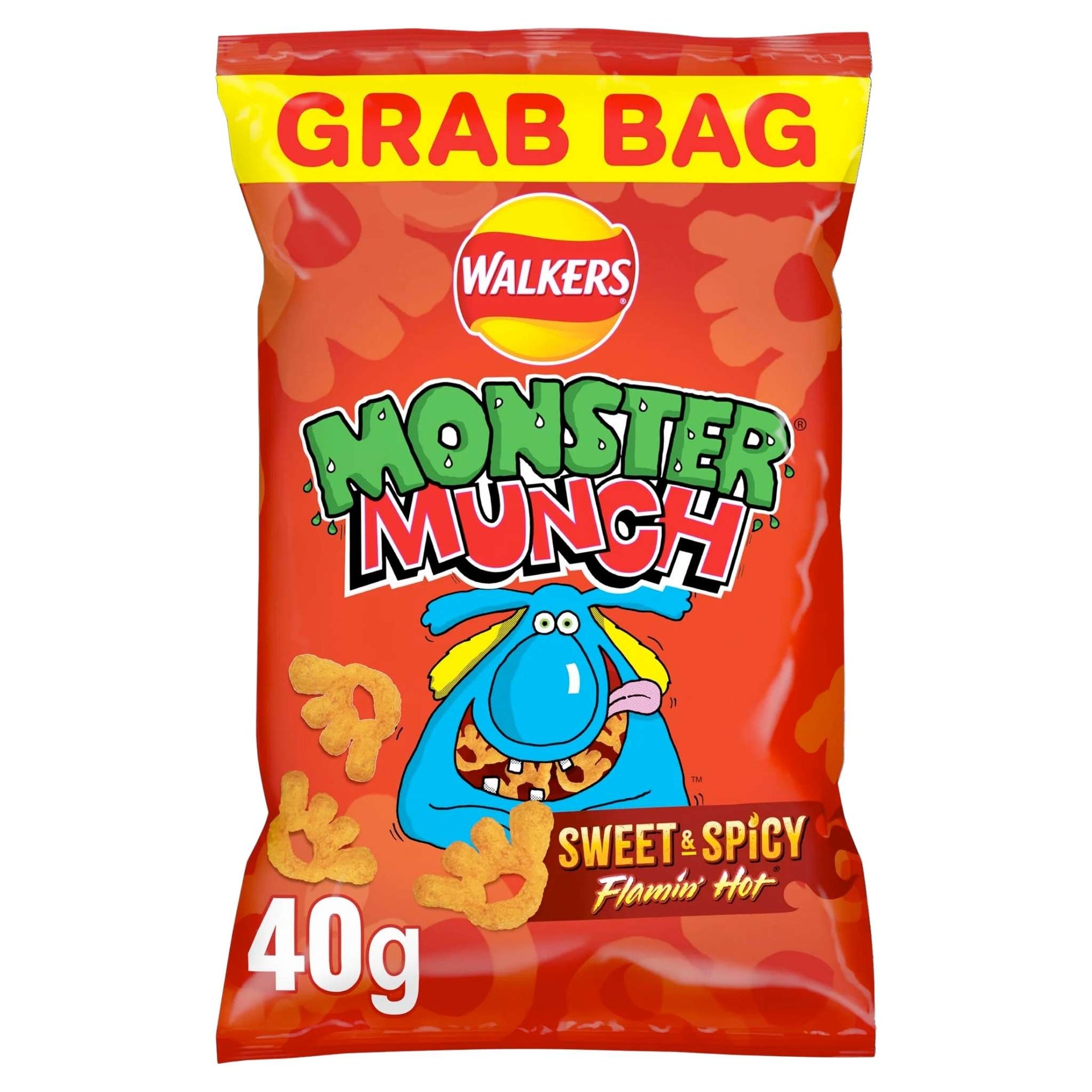Walkers Monster Munch Sweet & Spicy Flamin' Hot Crisps 40g | UK Import ...